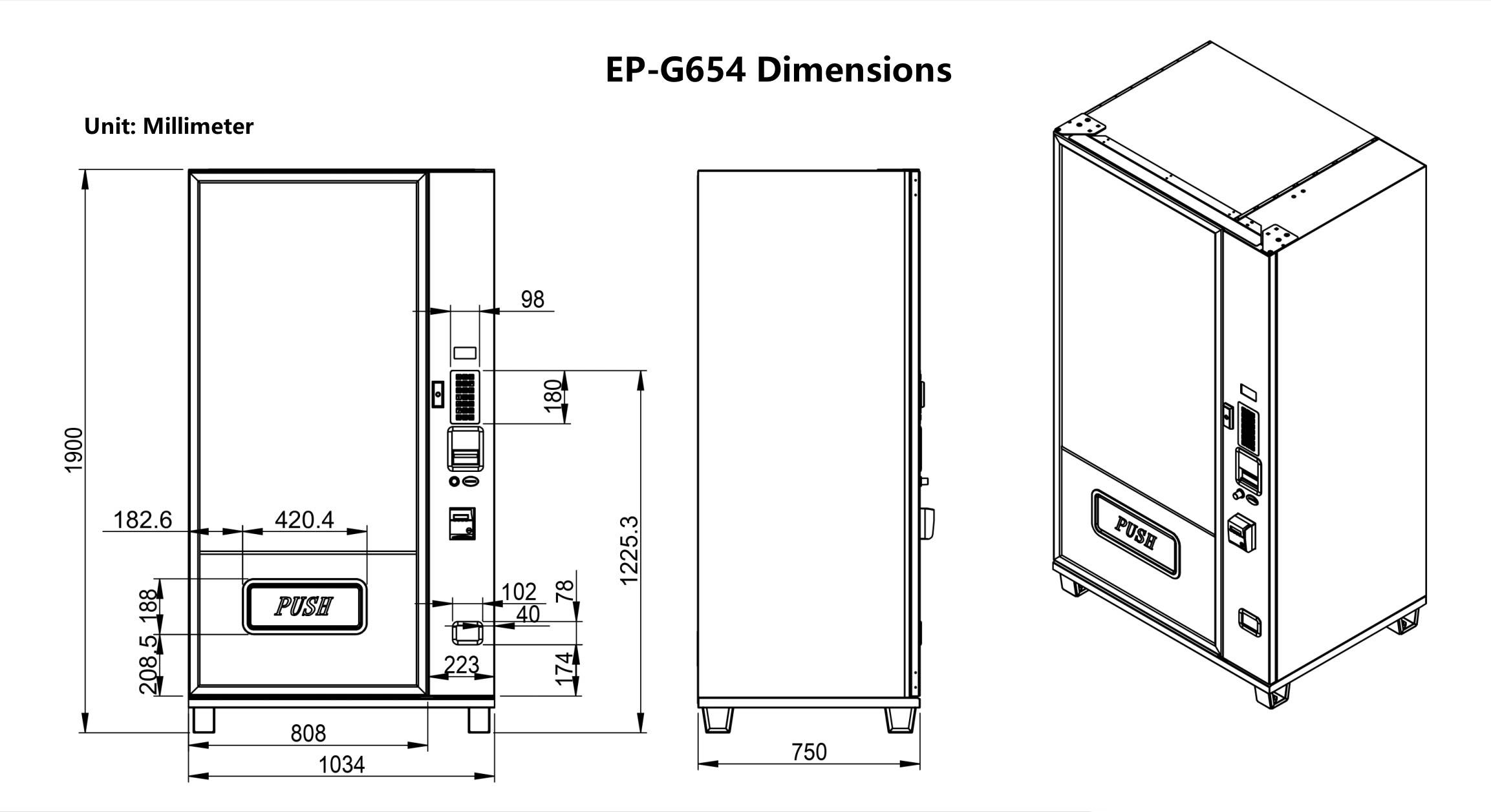 EP-G654-EP-G654 Large Combo Vending Machine-EPEX Vending Machine